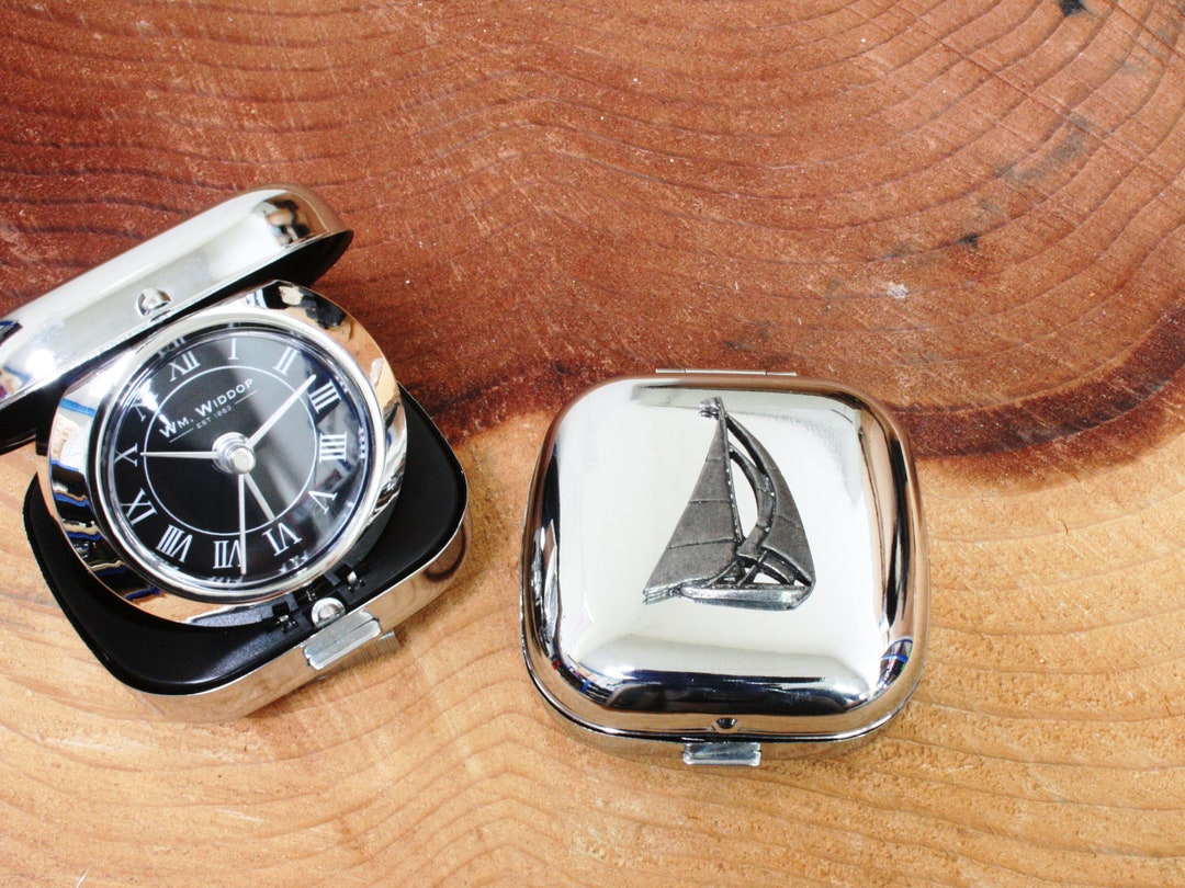 Boats and Vessels Flip up Alarm Clock Portable Quartz Movement Nautical ...