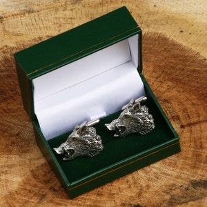 Wild Boar Hog Head Cufflinks Pewter UK Handmade Fathers Day Gift 034 Cu ...