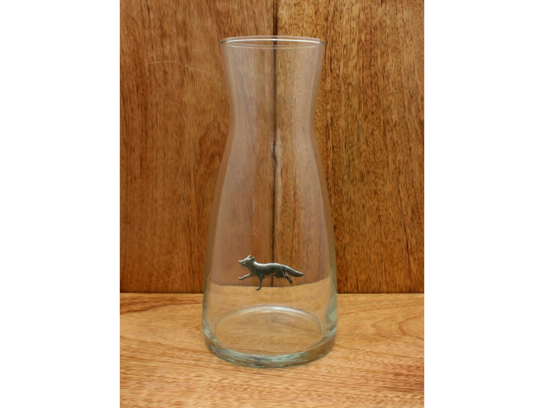 Hunting Glass Carafe 1 Litre Wine or Water Decanter Horse Fox Pointer ...