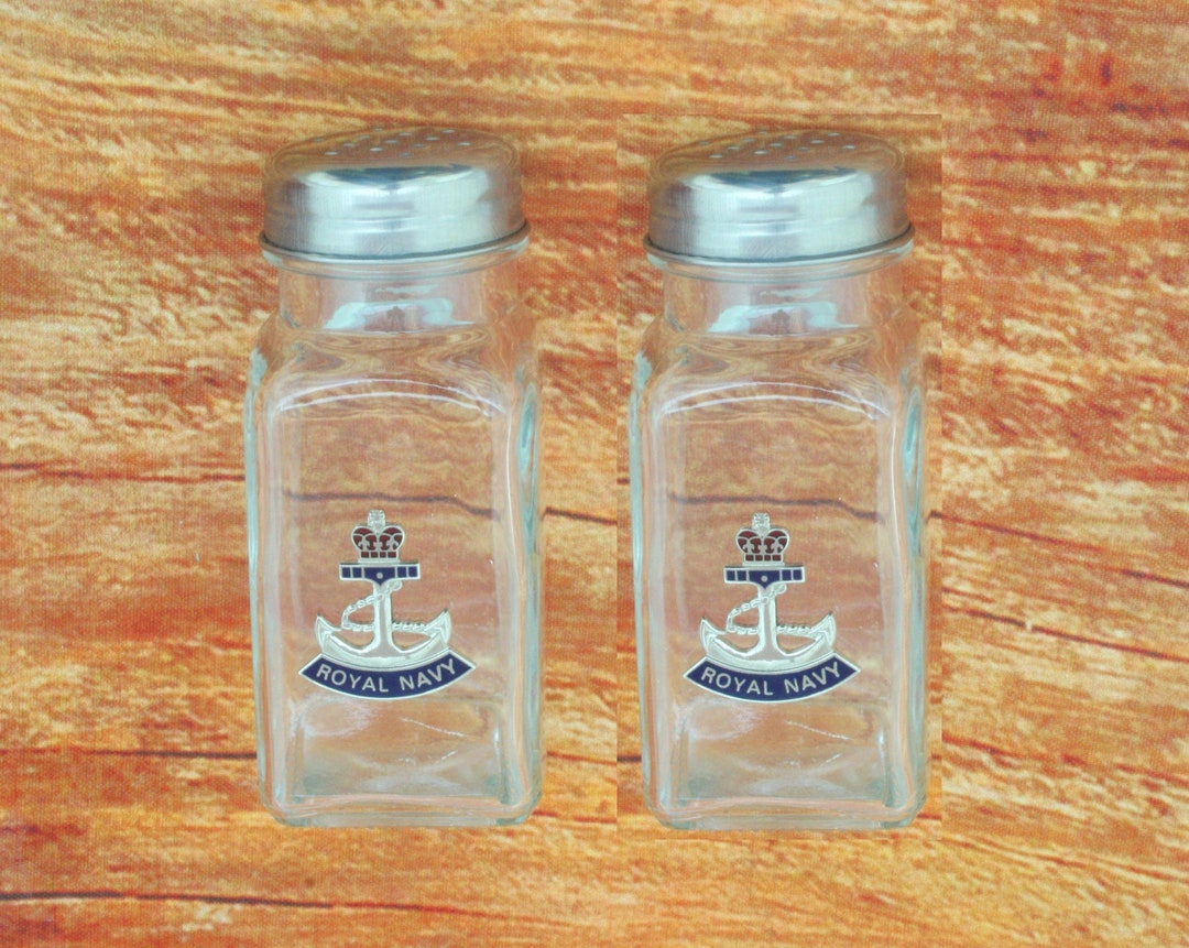 Royal Navy Regiments Glass Salt and Pepper Shakers With Screw Top for ...