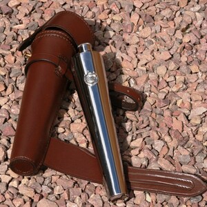 Saddle Flask and Leather Case Horse Riding Fox Hunting Spirit Liquor ...