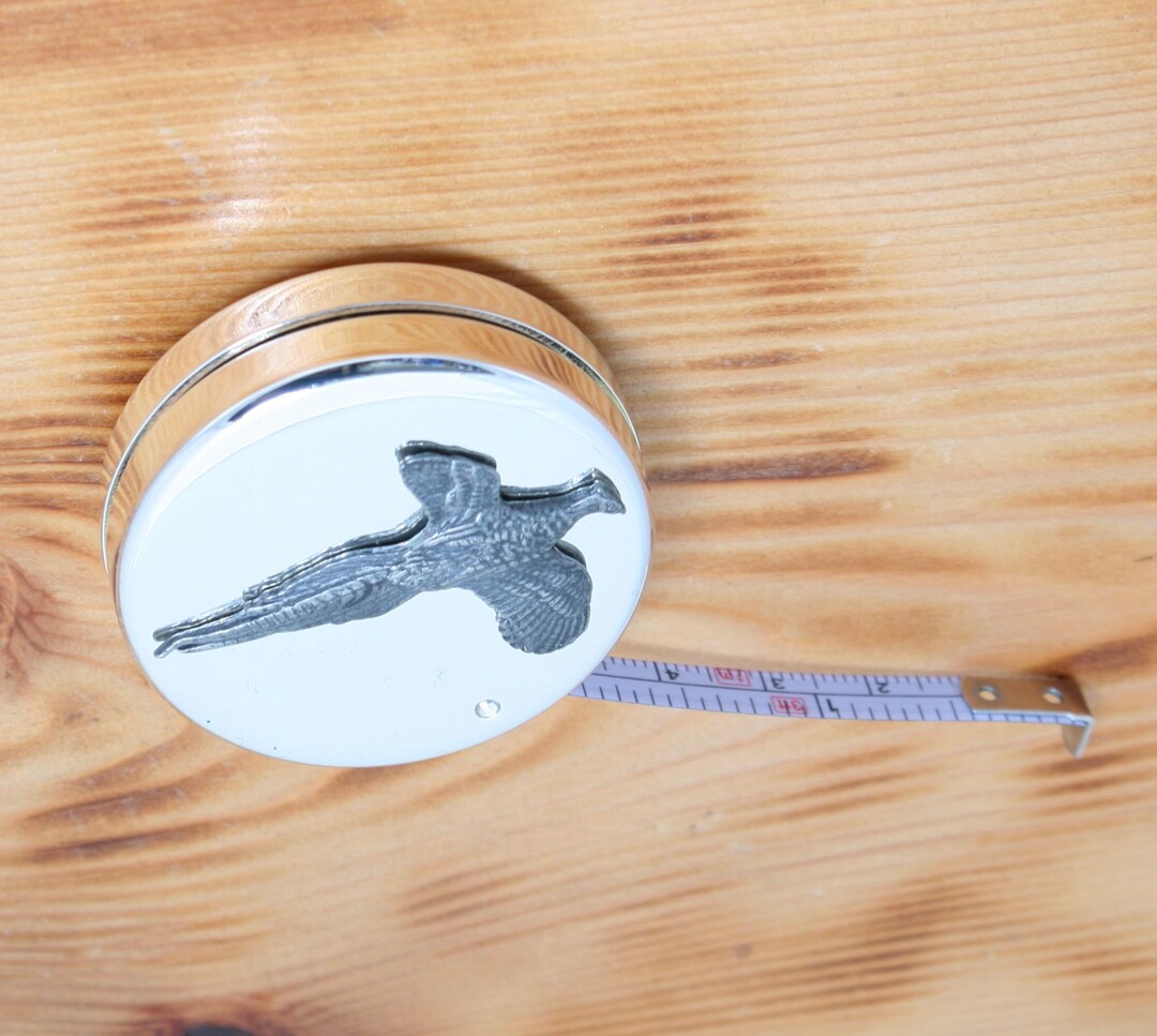 Game Birds Silver Plated 1 Meter Tape Measure Free Engraving Pheasant ...