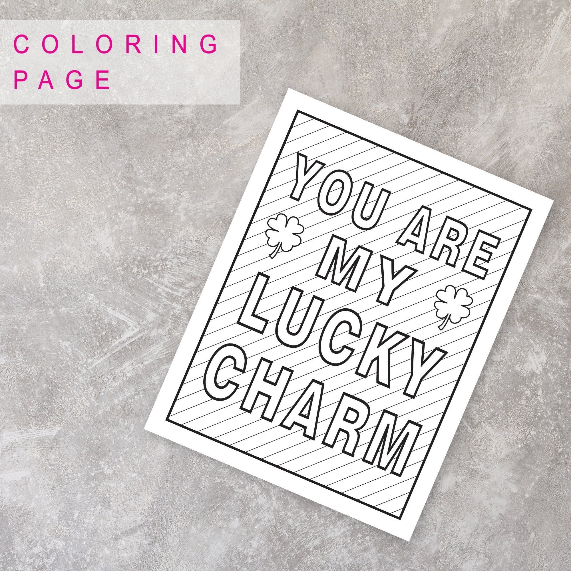 Lucky Charm Coloring Page, St Patrick Day Coloring Pages, St Patricks ...