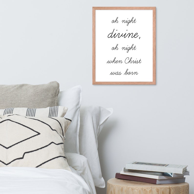 Christmas Oh Night Divine Nativity Printable Wall Art, Christmas Decor ...