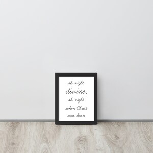 Christmas Oh Night Divine Nativity Printable Wall Art, Christmas Decor ...