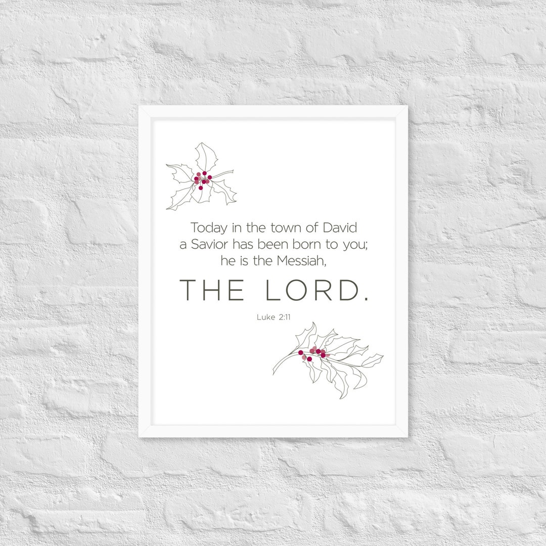 Christmas Luke 2:11 Bible Verse Printable Wall Art, Christmas Decor ...