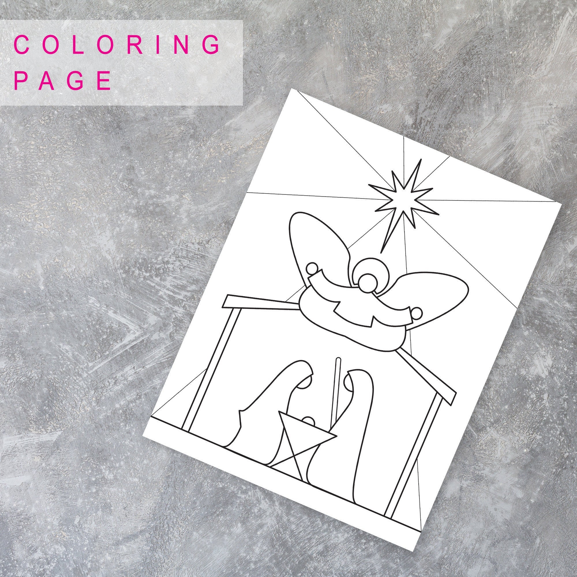 Nativity Printable Coloring Page, Christmas Manger Coloring Page ...