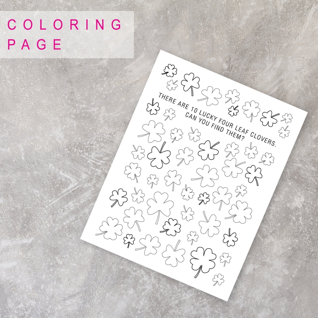 St. Patrick's Day Clover Search Coloring Page, St Patrick Day Coloring ...