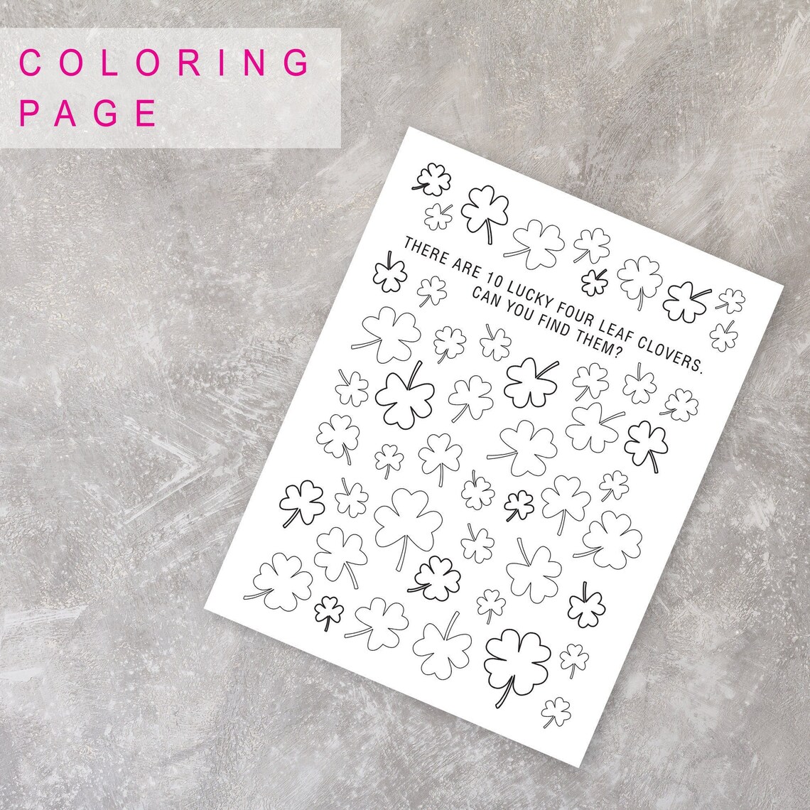 St. Patrick's Day Clover Search Coloring Page, St Patrick Day Coloring ...