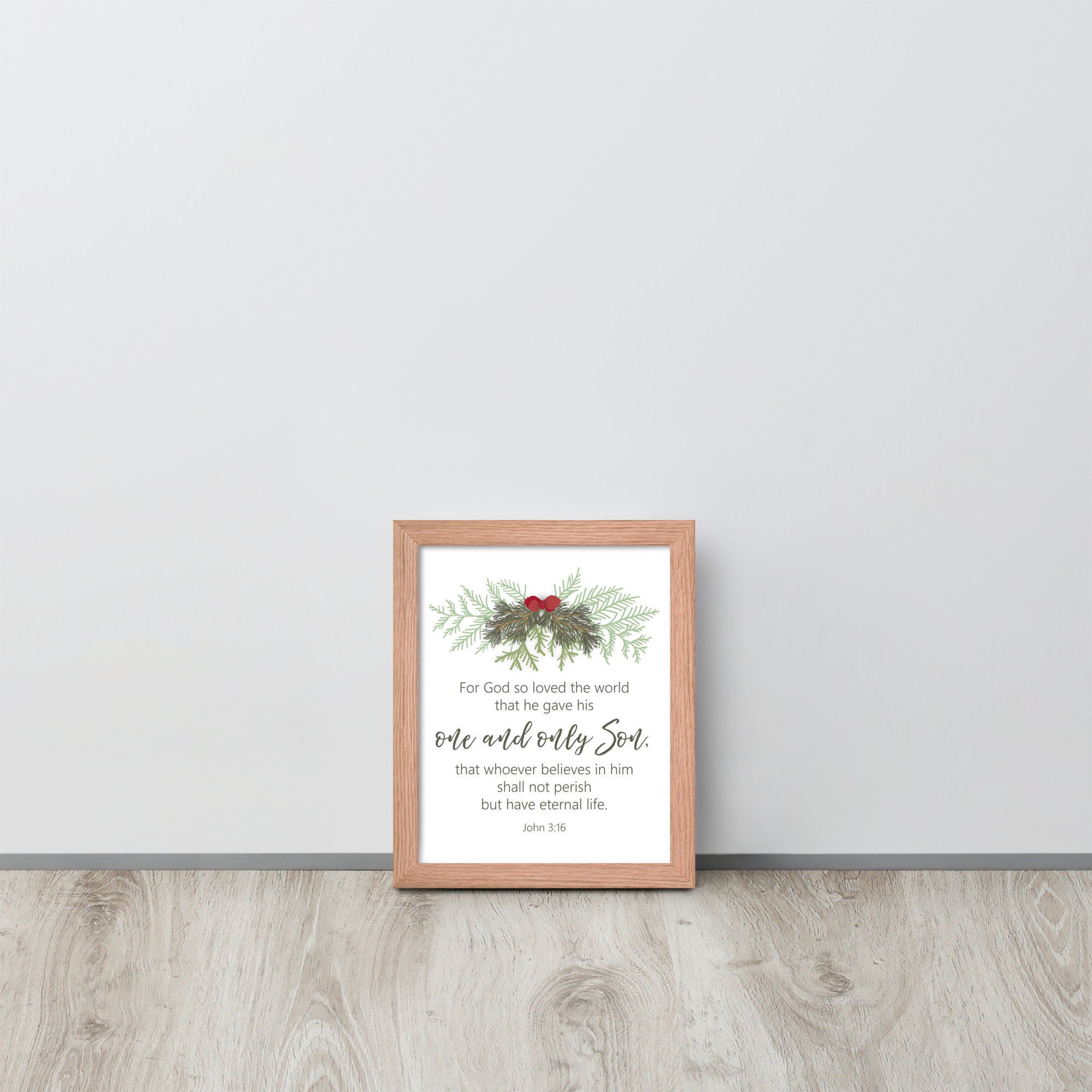 Christmas John 3:16 Bible Verse Printable Wall Art, Christmas Decor - Etsy