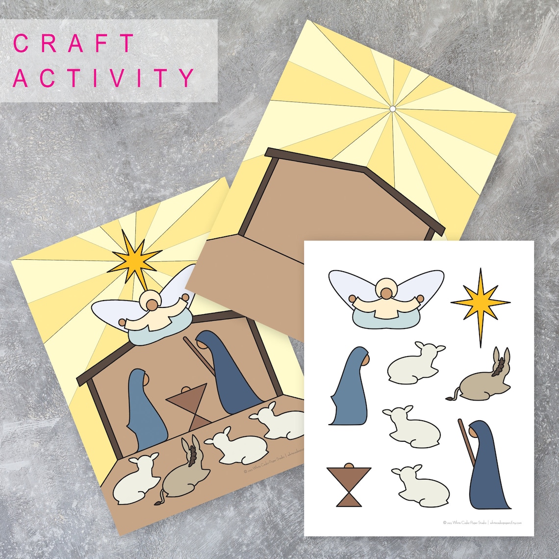 Make Your Own Nativity Scene, Cut and Color Craft, Christmas Crafts ...
