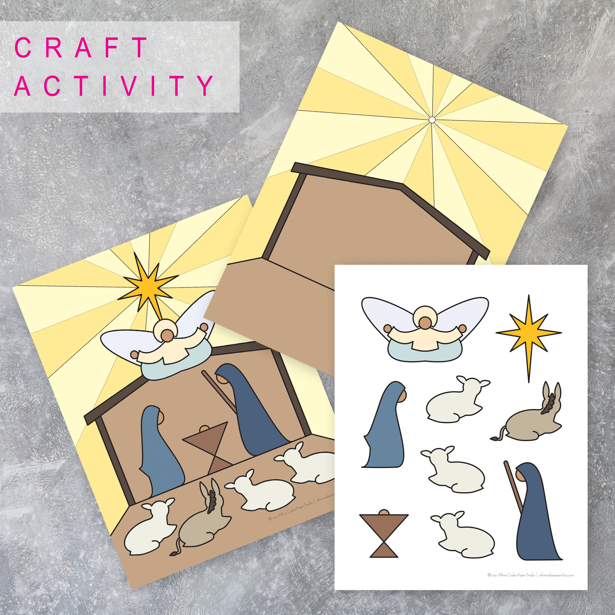 Make Your Own Nativity Scene, Cut and Color Craft, Christmas Crafts ...