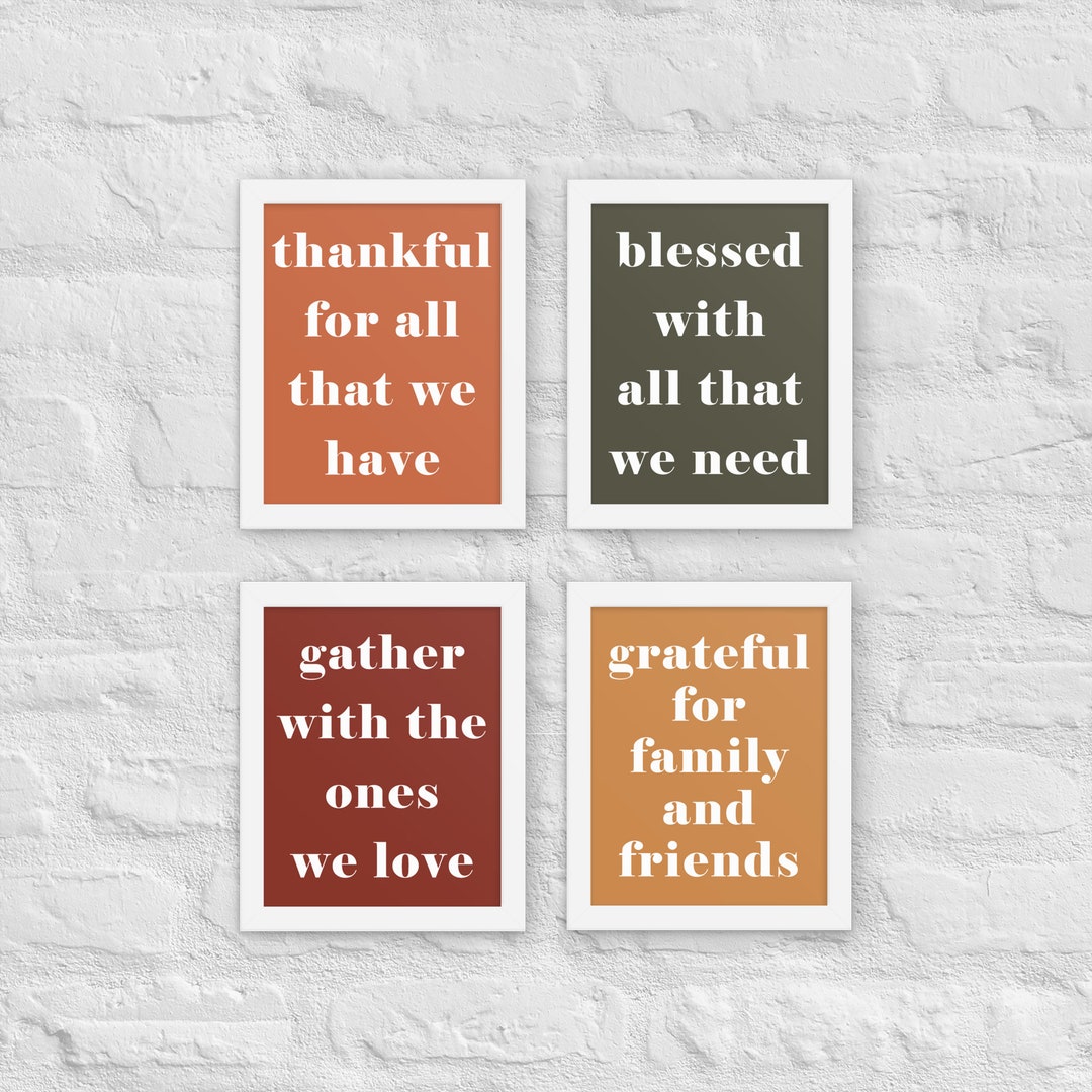 Thanksgiving Printable Wall Art Bundle, Fall Decor (digital Download ...