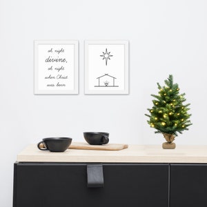 Christmas Oh Night Divine Nativity Printable Wall Art, Christmas Decor ...