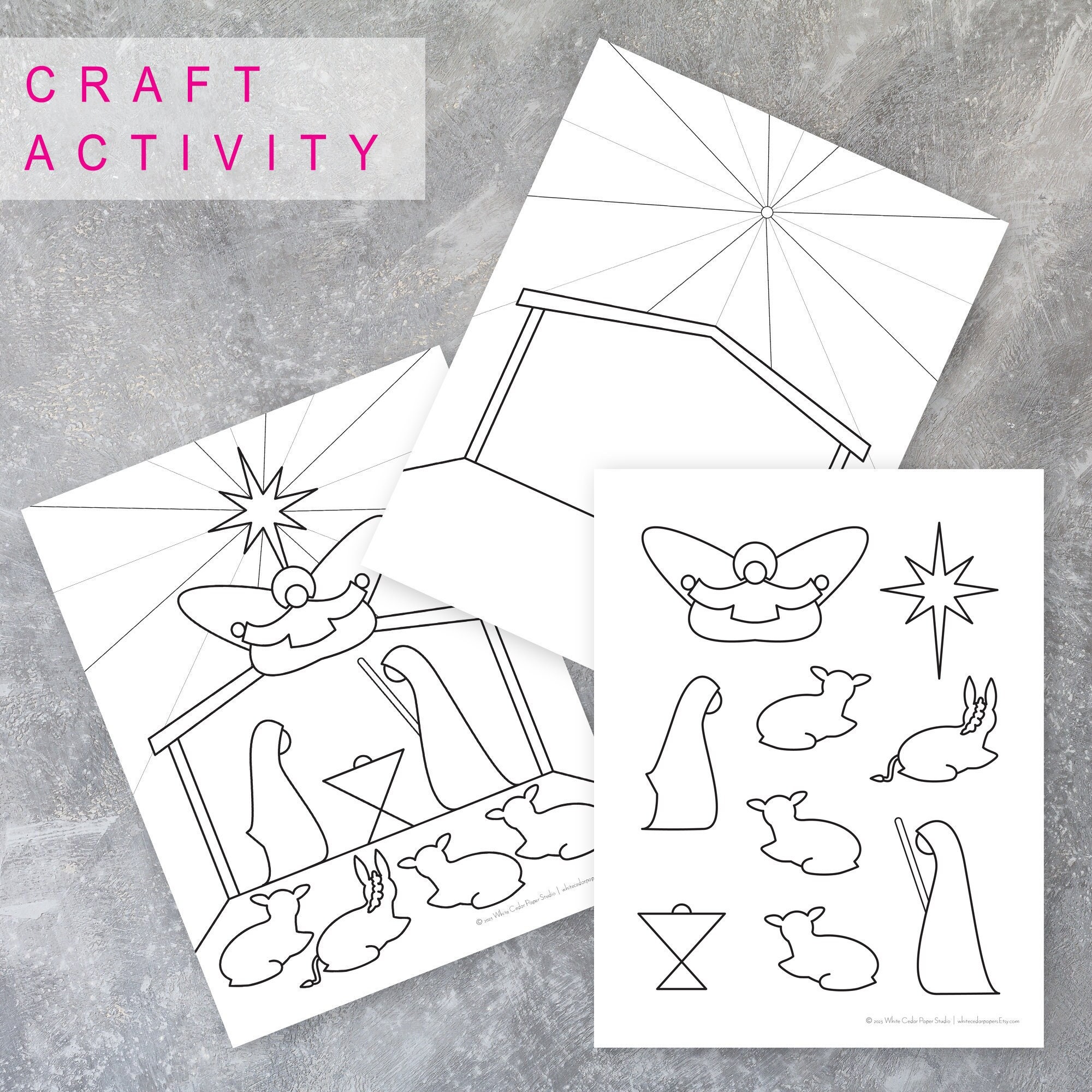 Make Your Own Nativity Scene, Cut and Color Craft, Christmas Crafts ...