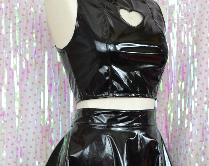 Bubble Goth Princess 2 Piece PVC Glitter Heart Cut Out Set BLACK - Etsy