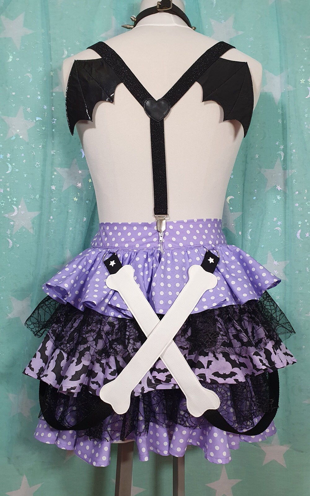 Pastel goth creepy cute BATS 'n' BONES bondage strap | Etsy