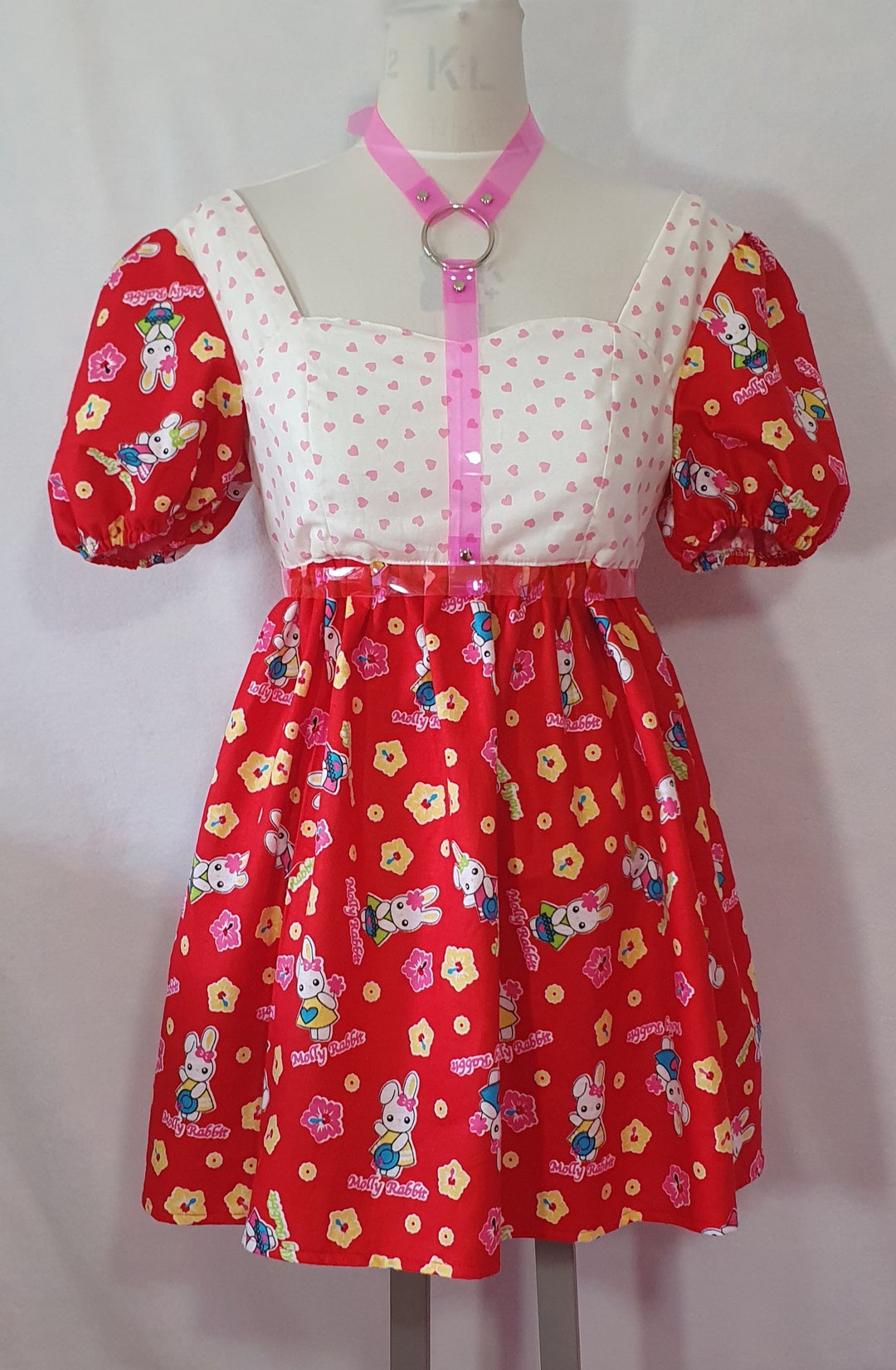Kawaii Summer Red BUNNY RABBIT Babydoll Dress With Harness M - Etsy