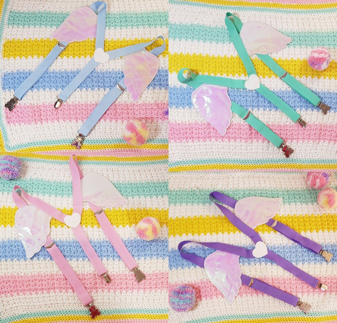 Sweet Shimmer Angel WINGS Pastel BRACES SUSPENDERS - 4 Colours - Etsy