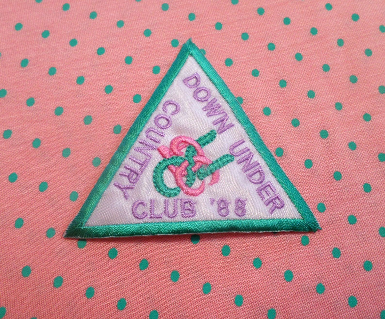 PASTEL Vintage 80's Emroidered Sporty PATCHES Set of 2! SPANK! - Etsy