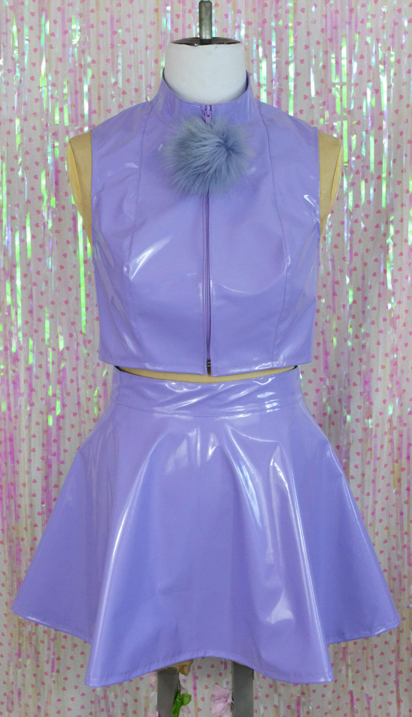 PASTEL PVC 2 Piece Pom Pom Powder Puff Set LILAC | Etsy