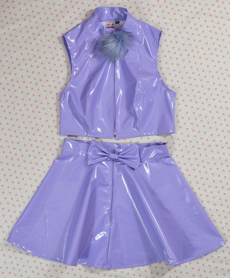 Pom Pom Powder Puff Pastel LILAC Pvc CROP TOP - Etsy
