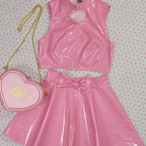 Pom Pom Powder Puff Pastel PINK Pvc CROP TOP - Etsy