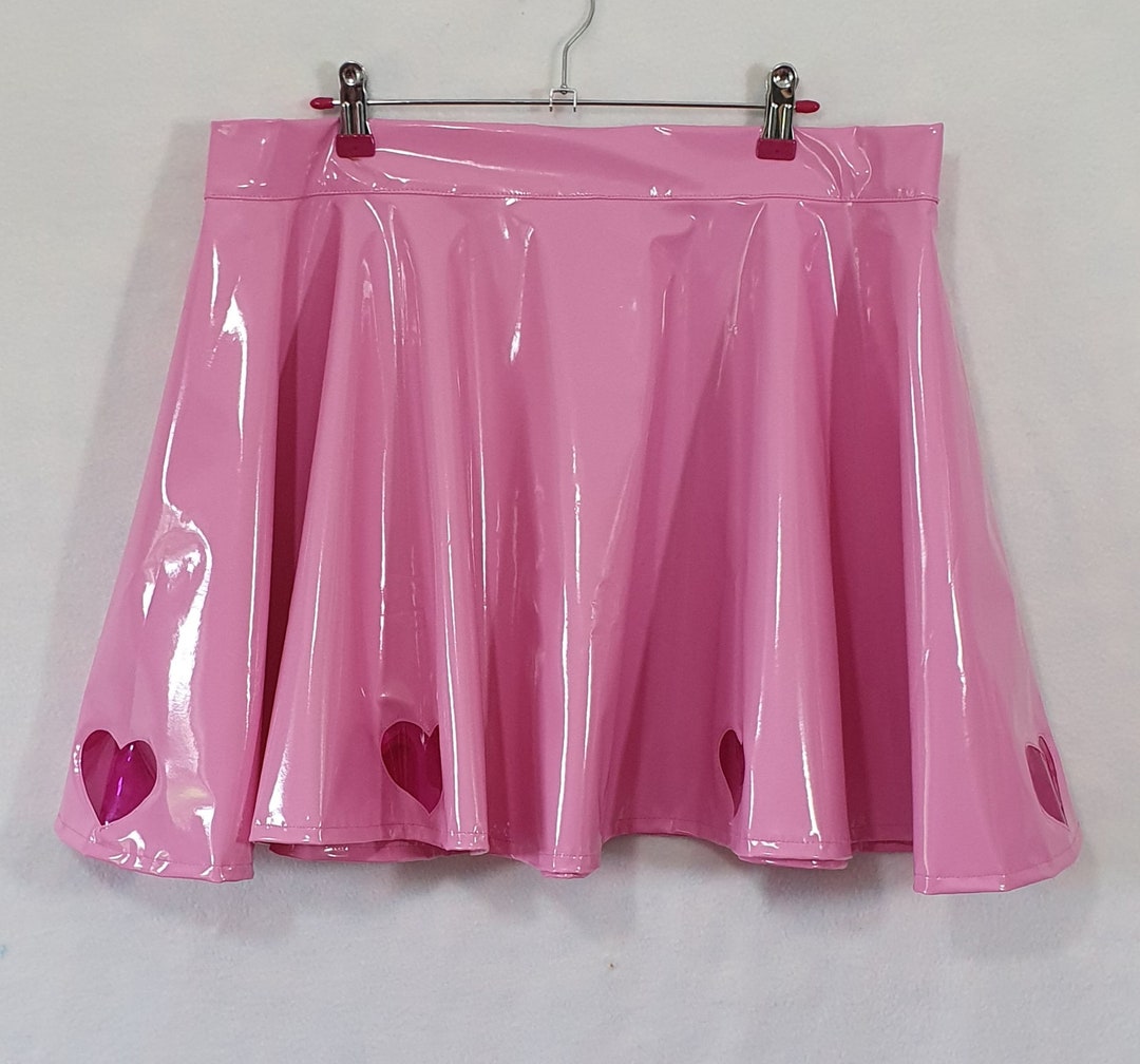 PINK Bubble Goth PVC Heart Skirt 36 Waist ready to Ship XXL - Etsy