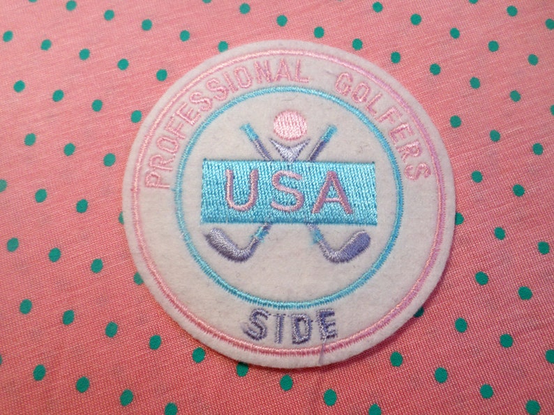 PASTEL Vintage 80's Emroidered Sporty PATCHES Set of 2 | Etsy