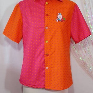 DECORA Bright Orange Pink MASC Mens Fit SHIRT Tails - Etsy