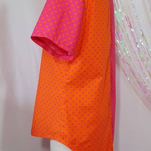 DECORA Bright Orange Pink MASC Mens Fit SHIRT Tails - Etsy