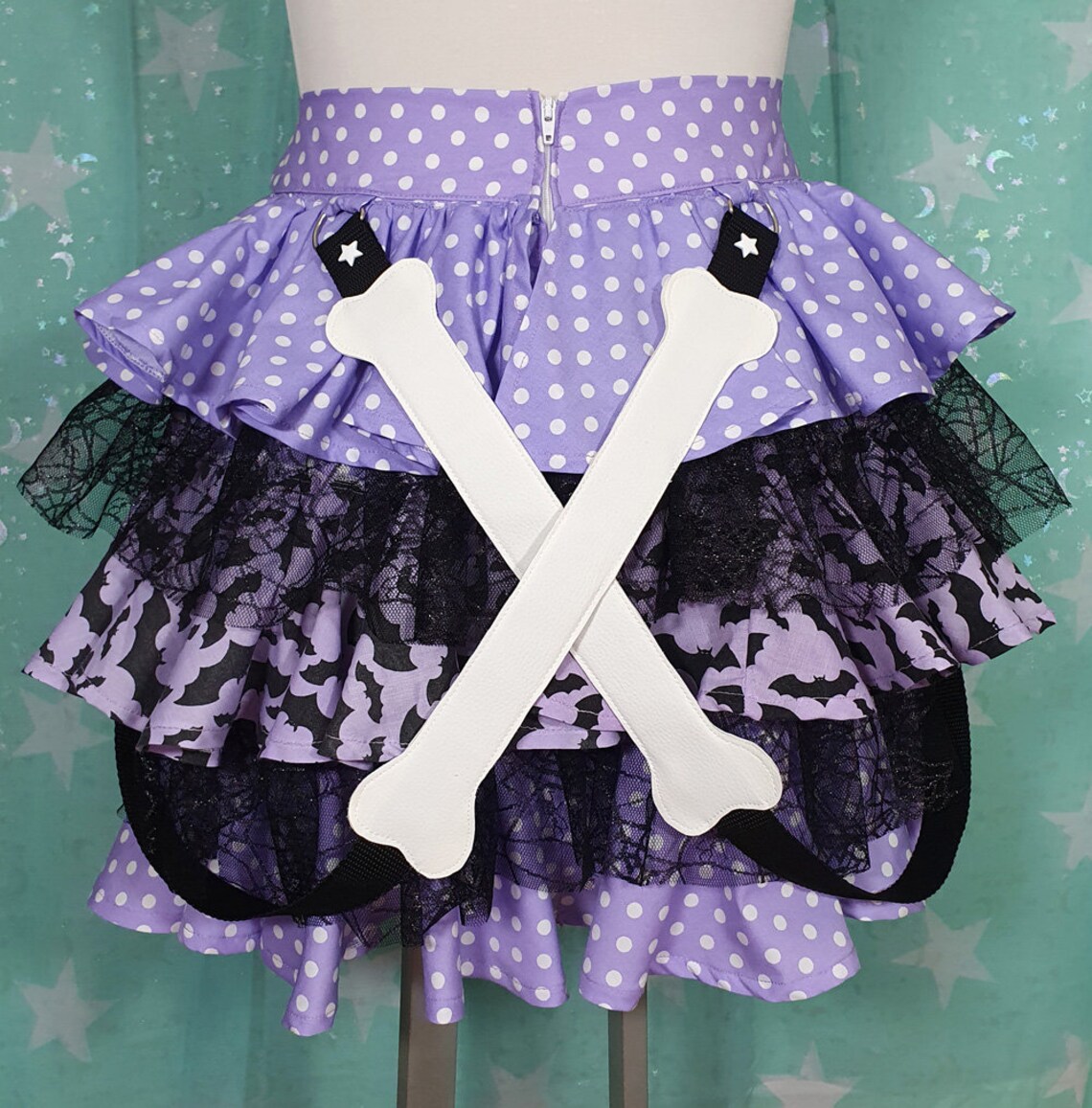 Pastel goth creepy cute BATS 'n' BONES bondage strap | Etsy