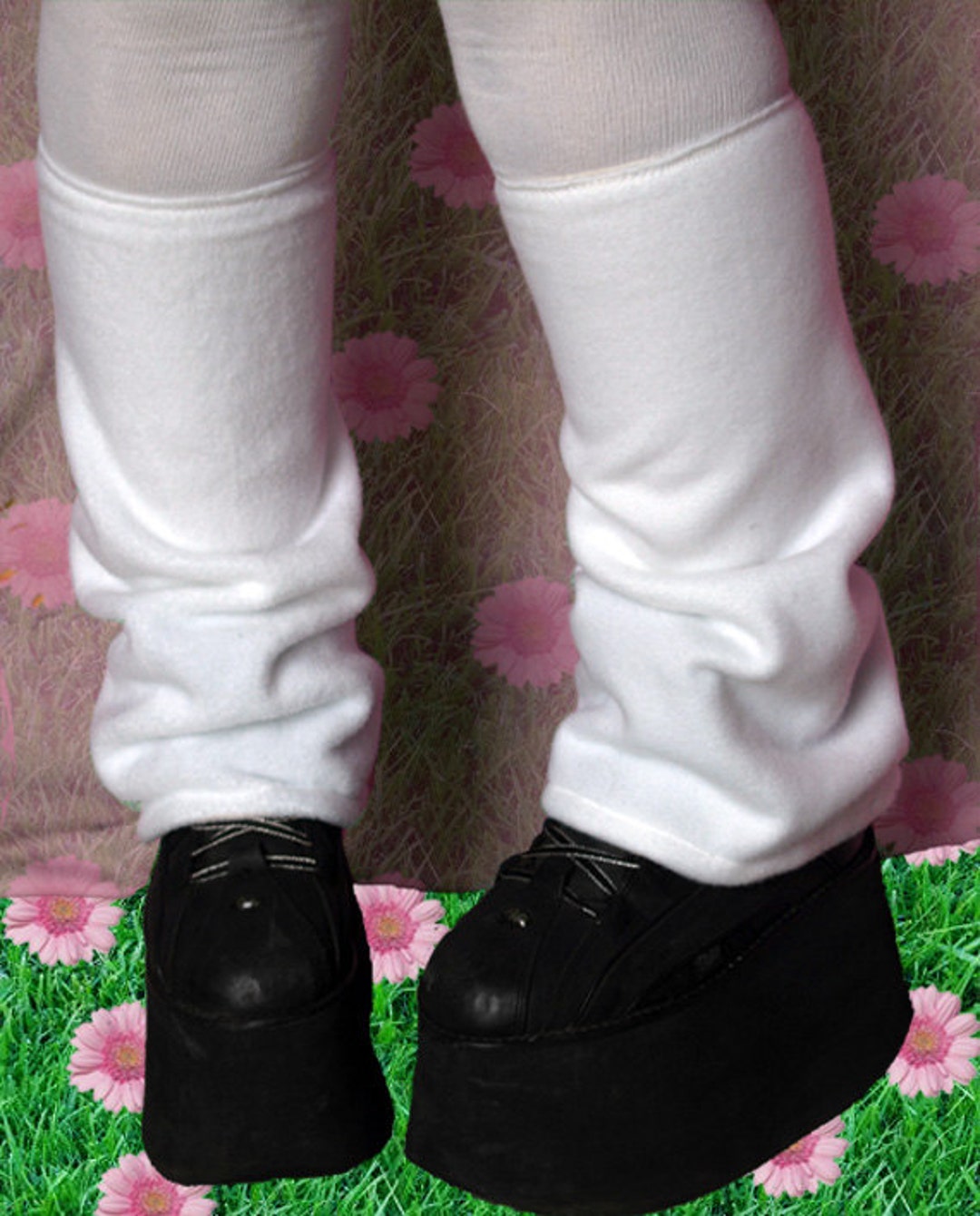 Japanese School Uniform WHITE Traditional Loose Sock Style Gathered LEG ...