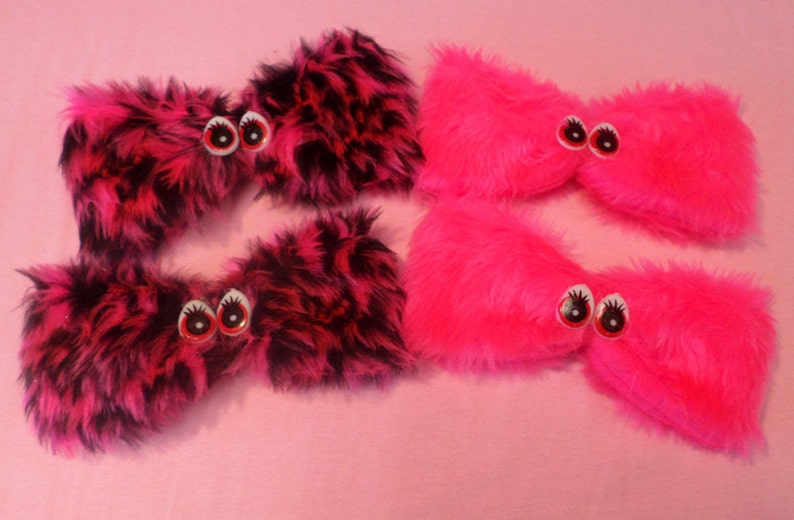 GRRR! Fuzzy FURRY Pink Animal Fur MONSTER Hair Bow - Etsy