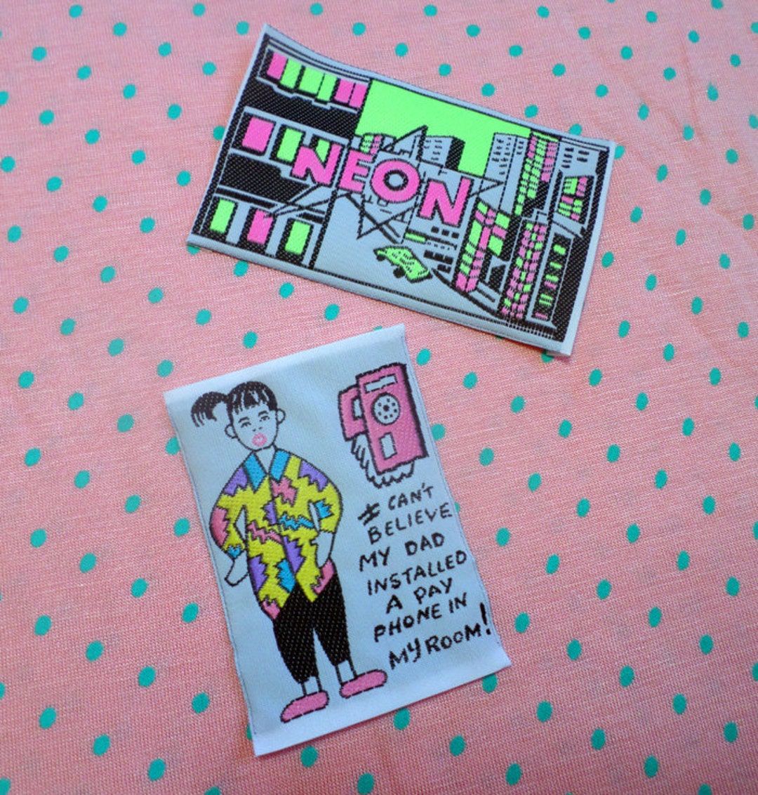 So Kitsch! 80's Pop VINTAGE Woven Patch - Set of 2 - Etsy