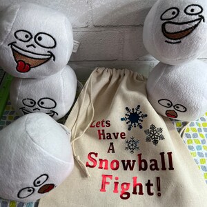 Indoor Snowball Fight Kit: Cotton Muslin Bag With Soft Snowballs - Etsy