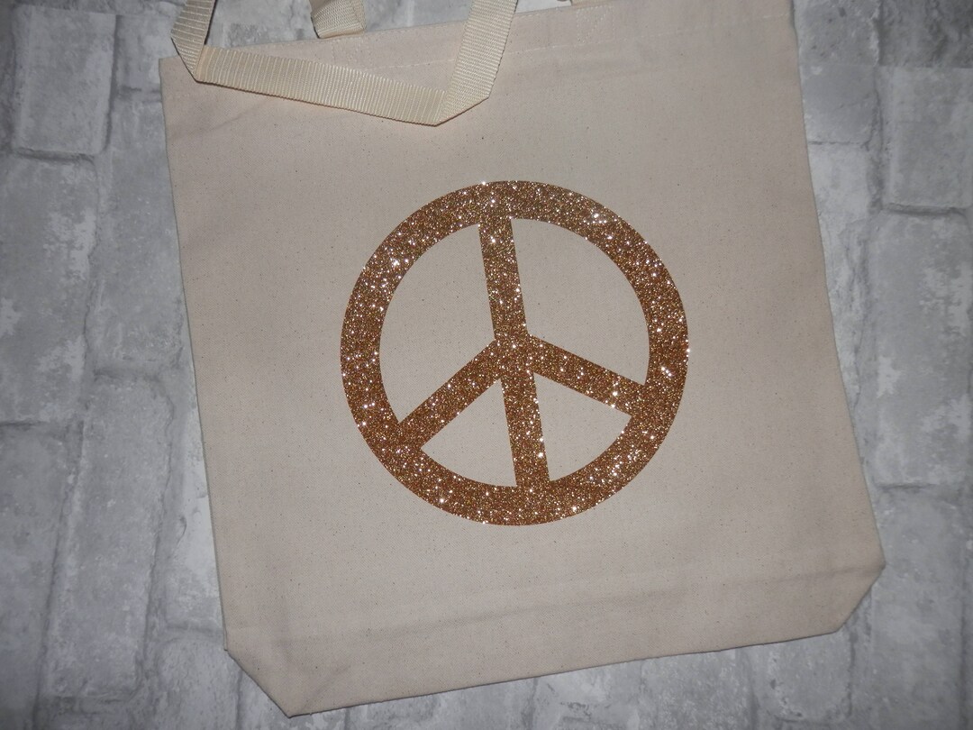 PEACE SIGN TOTE, Peace Bags, Travel Bags, Eco Grocery Bag, Reusable ...