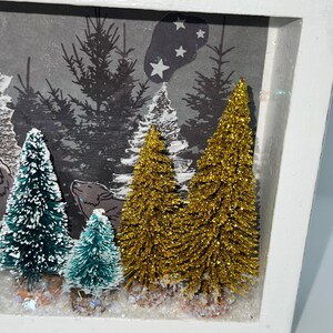 WINTER WOLF SHADOW Box, 3D Winter Scene, Decoupage Winter Box ...