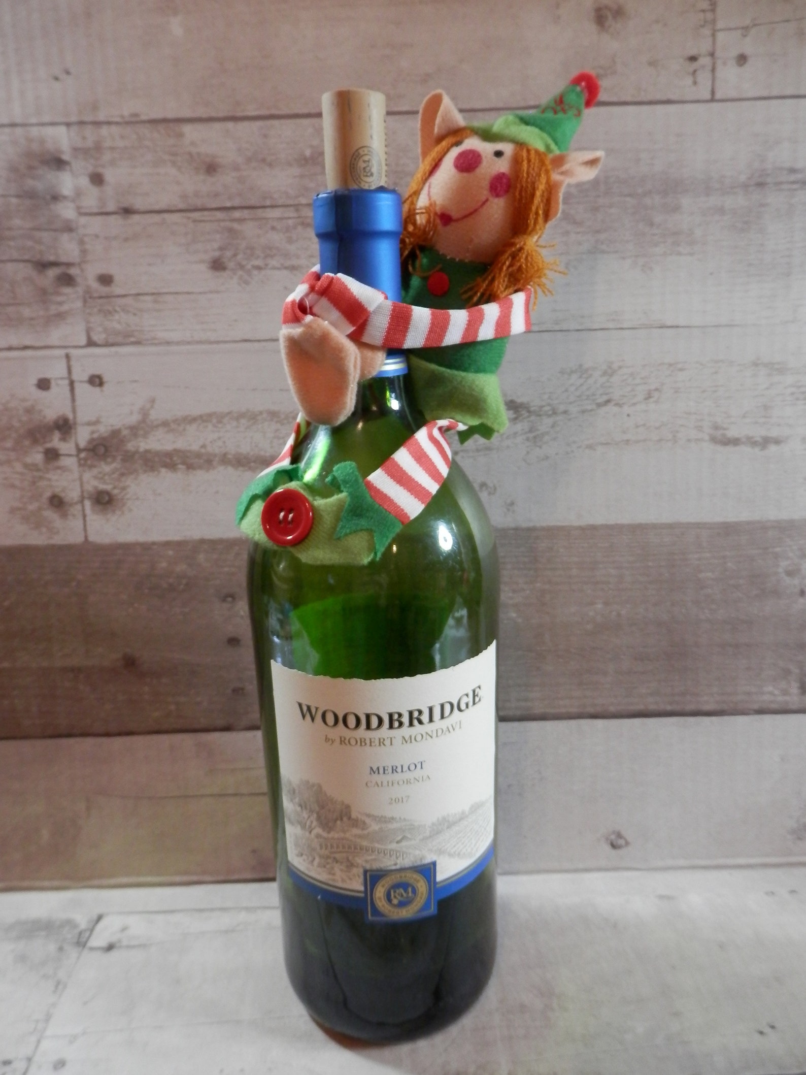 CHRISTMAS WINE ELF Plush Elves Wine Bottle Topper Hostess - Etsy