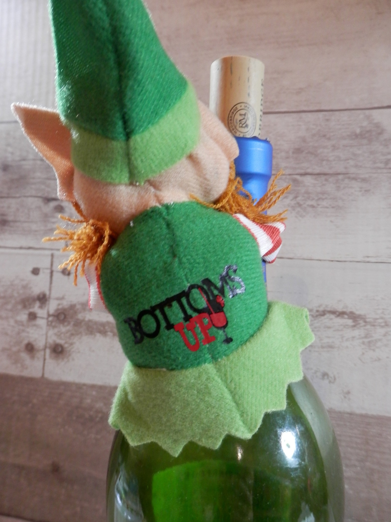 CHRISTMAS WINE ELF Plush Elves Wine Bottle Topper Hostess - Etsy