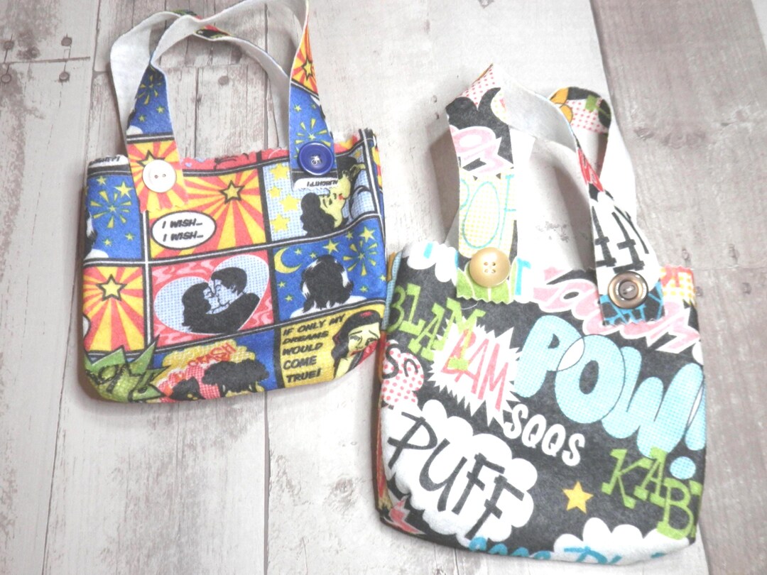 Felt Comic Book Gift Bag: Handmade Cartoon Word Bag, Handmade Felt Gift ...