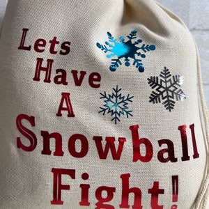 Indoor Snowball Fight Kit: Cotton Muslin Bag With Soft Snowballs - Etsy