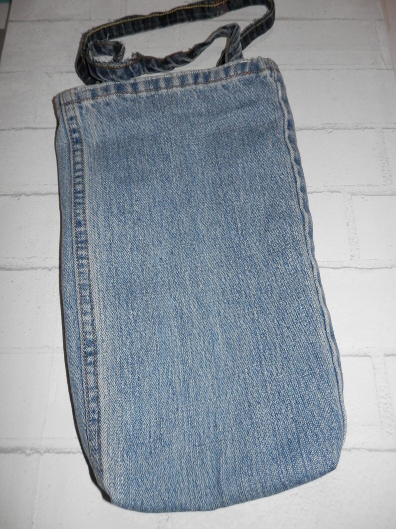 DENIM BAG Blue Jean Purse Blue Denim Tote Bag Wine Bottle | Etsy