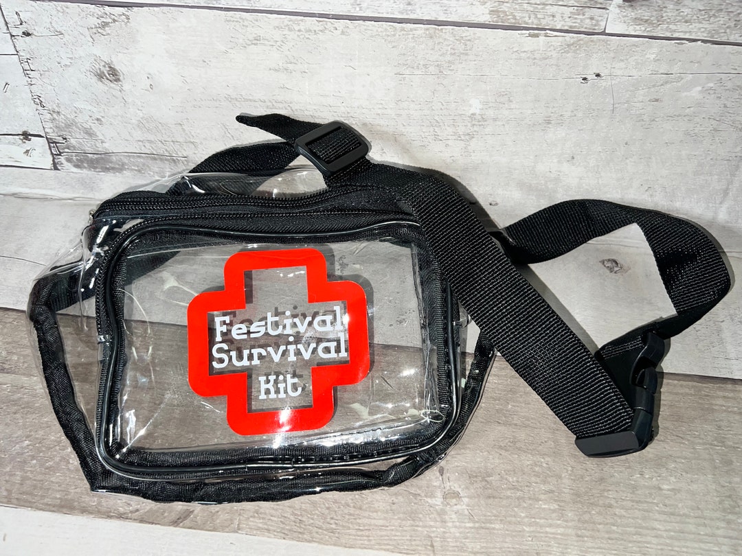 CLEAR FESTIVAL SURVIVAL Kit, Clear Fanny Pack, Festival Bag, Concert ...