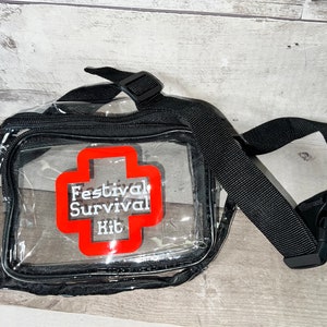 CLEAR FESTIVAL SURVIVAL Kit, Clear Fanny Pack, Festival Bag, Concert ...