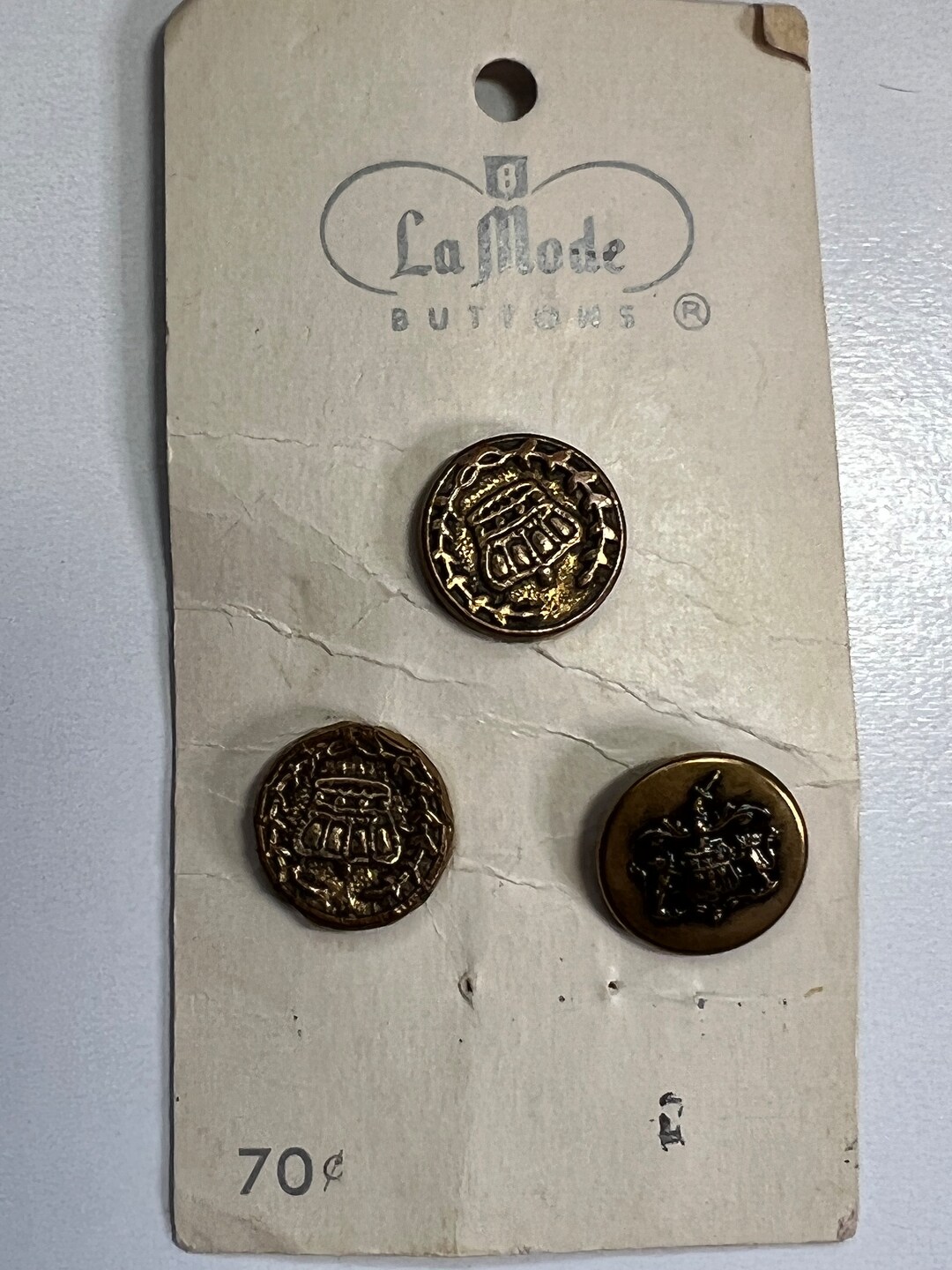VINTAGE GOLD METAL Buttons, Collectible Buttons, Gold Sewing Buttons ...