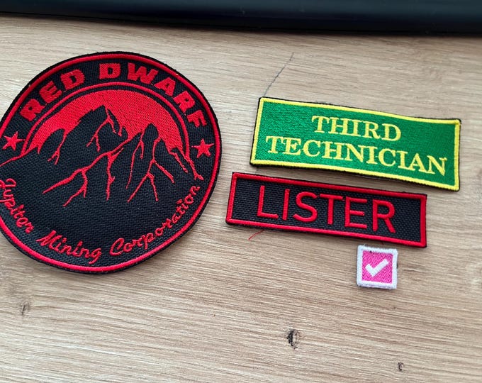 SET Red Dwarf Rimmer Costume Patches Fully Embroidered Sci-fi Cosplay ...