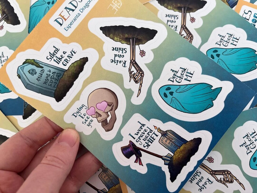 Halloween Gift Goth Art Ghosts Undead Funny Gift Stickers Dark Humor ...