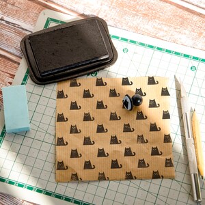 Small Stamp CAT: Mini Rubber Stamp for Crafts, Scrapbooking, and DIY ...