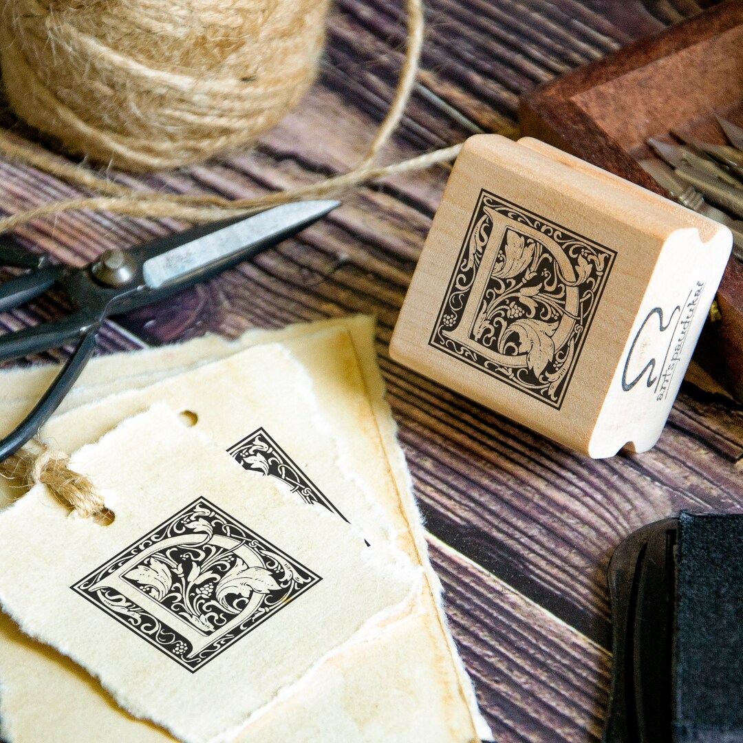 Letter D Monogram Rubber Stamp: Personalized Stationery, Library ...
